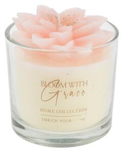 Vianočná sviečka Kvet v svetloružovej farbe 8x7 cm | FAVI.sk