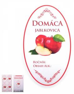 Kinekus Samolepka DOMÁCA JABLKOVICA, červená, oválna, biela, 16ks ...