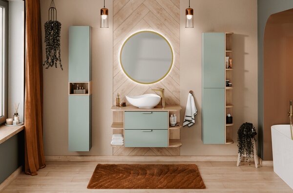 Kúpeľňová skrinka s doskou ASTER Green LRSM D120cm | 120 cm | FAVI.sk