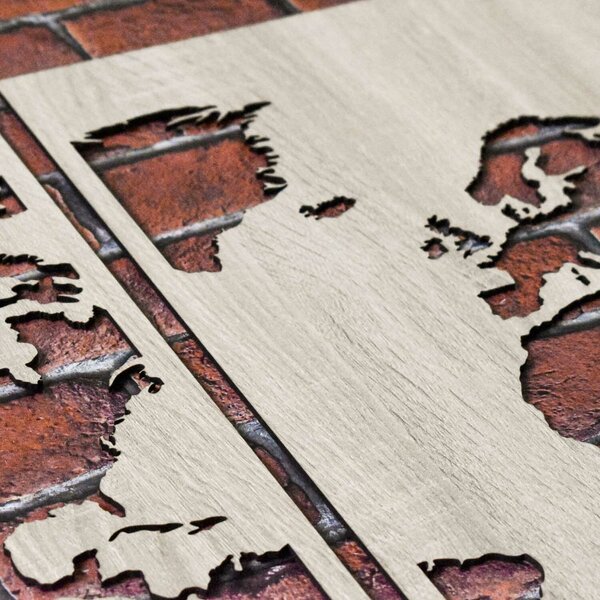 DUBLEZ | Drevená nálepka na stenu - Mapa sveta | FAVI.sk