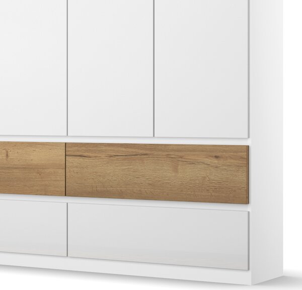 Šatníková skriňa MARSHA biela/dub halifax | FAVI.sk