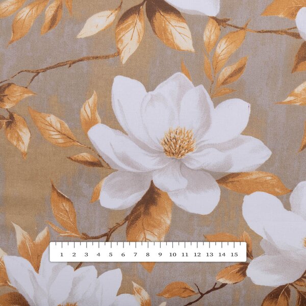 Biante Bavlnená obliečka na vankúš Sandra SA-717 Biele kvety magnólie ...