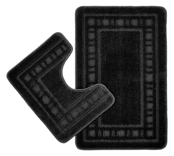 Čierne WC kúpeľňové predložky v súprave 2 ks 50x80 cm Armoni ...