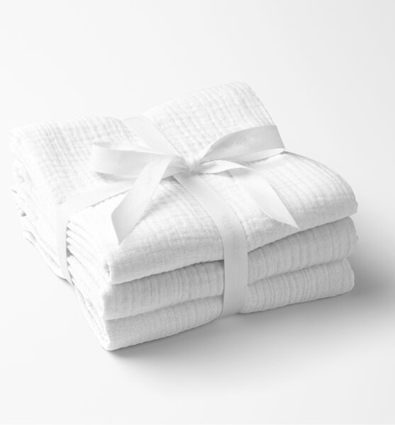 Biante Mušelínová utierka Nature MSN-079 Snehovo biela - sada 3 ks ...