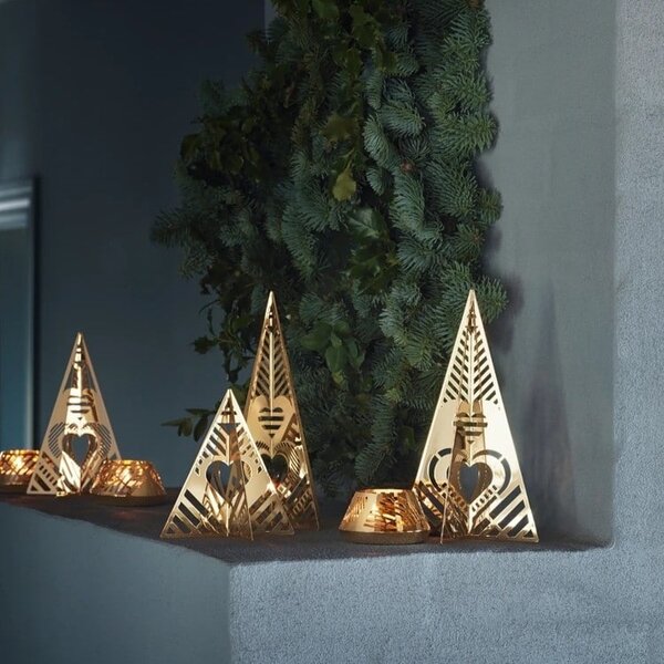 Pozlacený svícen na čajovou svíčku CC 2025 – set 2 ks | FAVI.sk