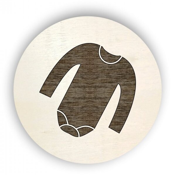 Pieris design Drevený piktogram oblečenie - body dlhé rukávy | FAVI.sk