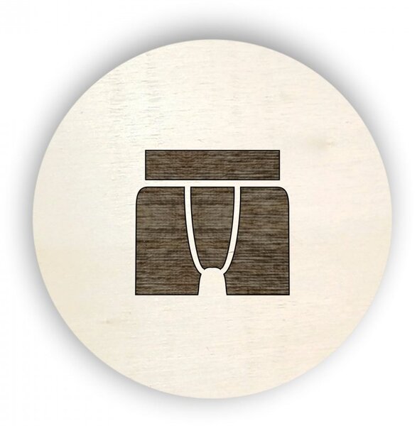 Pieris design Drevený piktogram oblečenie - pánske plavky | FAVI.sk