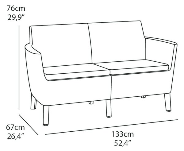 Pohovka SALOMON 2 seater sofa | cappuccino | FAVI.sk
