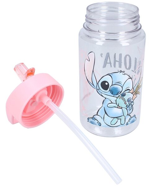 Dievčenská plastová fľaša na pitie Lilo & Stitch so slamkou - 450 ml ...