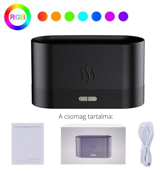 Aromaterapeutický zvlhčovač vzduchu Afire Flame, 180 ml - Farebný ...