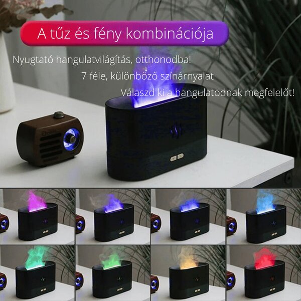 Aromaterapeutický zvlhčovač vzduchu Afire Flame - 180 ml - Farebný ...