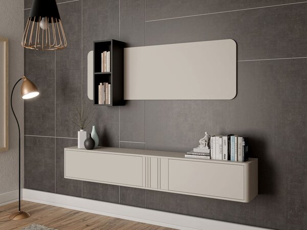 Mirjan24 Obývacia stena Zudbim VII, Farby: kašmír / čierna 5903211462504 | FAVI.sk