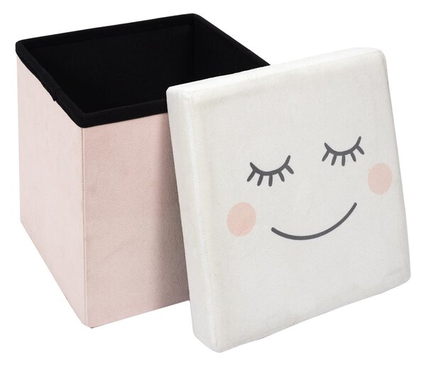 Home Deco Kids Detská taburetka s úložným priestorom Smile ružová | FAVI.sk