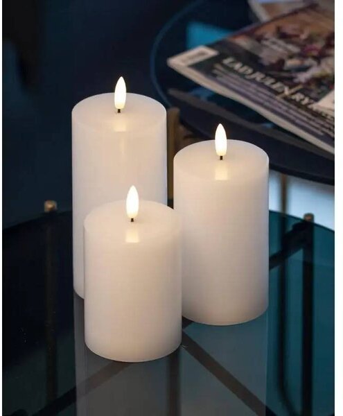 SIRIUS Voskové LED sviečky Sille exclusive, 3ks, biele | FAVI.sk