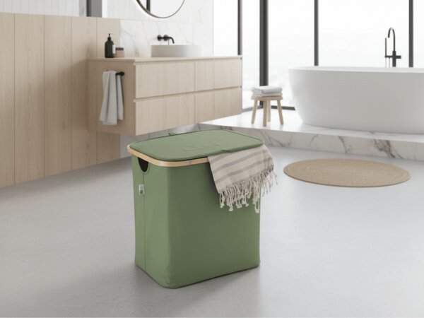 Kôš na bielizeň NOLVIO 50 L, zelený | FAVI.sk