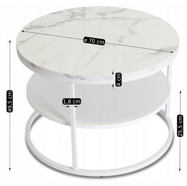 JAKS Konferenčný stolík biely Best mramor | FAVI.sk