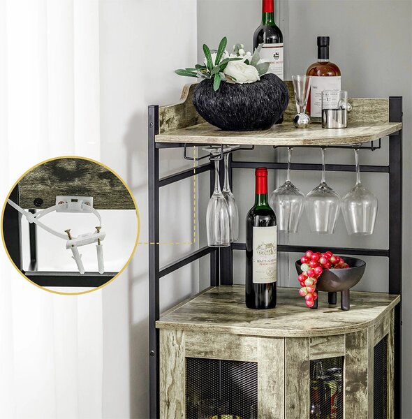 Rohový barový kabinet s držiakom na poháre | FAVI.sk