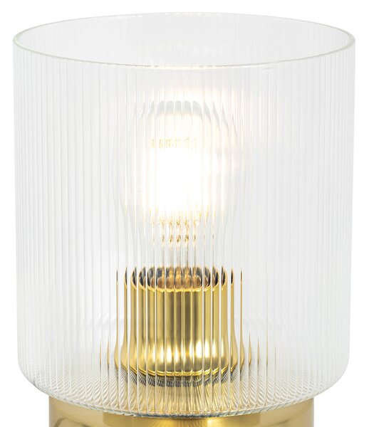 Stolná lampa Art Deco zlatá so sklom - Laura | FAVI.sk