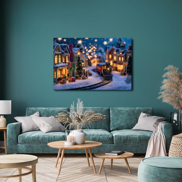Obraz vianočná dedinka s vláčikom | FAVI.sk
