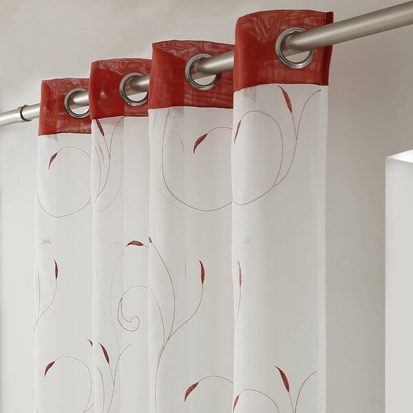 Voálová záclona s výšivkou lístkov | FAVI.sk