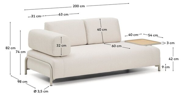 Béžová ženilková pohovka 220 cm Compo – Kave Home | FAVI.sk