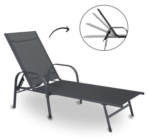 Garden Line ZÁHRADNÁ LEHÁTKO 195x69x94cm TMAVOSIVÁ *6111 | FAVI.sk