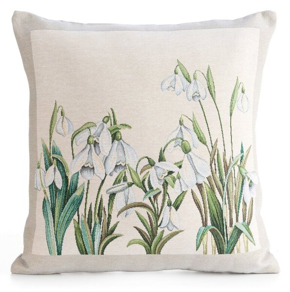 Dekorstudio Dekoračná gobelínová obliečka na vankúš so snežienkami 45 x ...