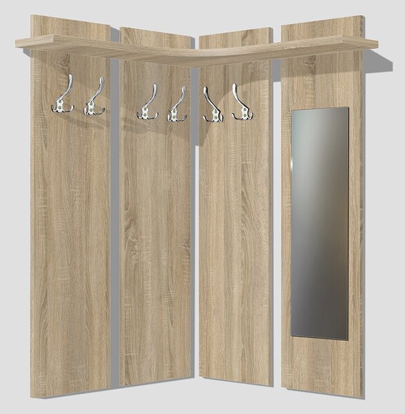 Vešiak do predsiene retro PRE 09 rohový dekor lamina: dub sonoma ...