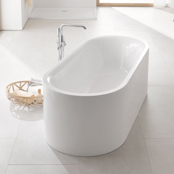 GROHE Essence smaltovaná voľne stojaca vaňa, s odtokom v strede ...