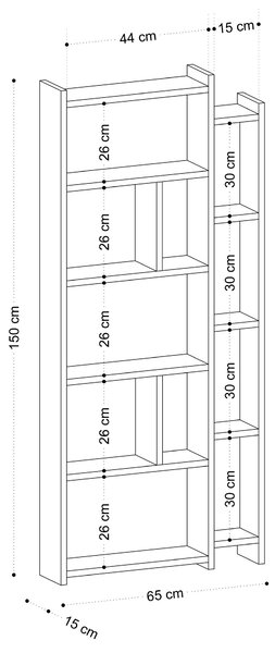 NovýNábytok.sk Regál Aliex 5 (Dub). Akcia -17%. Vlastná spoľahlivá ...