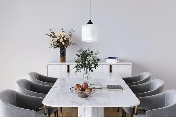 Závesné svietidlo Riffle Square, 1x biele sklenené tienidlo, b | FAVI.sk