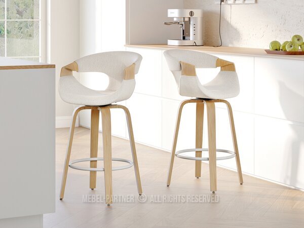NovýNábytok.sk Barová stolička Korala (krémová + dub). Akcia -19% ...