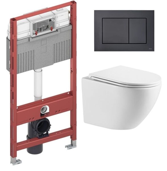 Set podomietková konštrukcia Tece Profil 9300302, súprava misa + pomaly padajúca doska Omnires ...