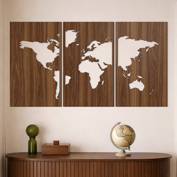 DUBLEZ | Drevená nálepka na stenu - Mapa sveta | FAVI.sk